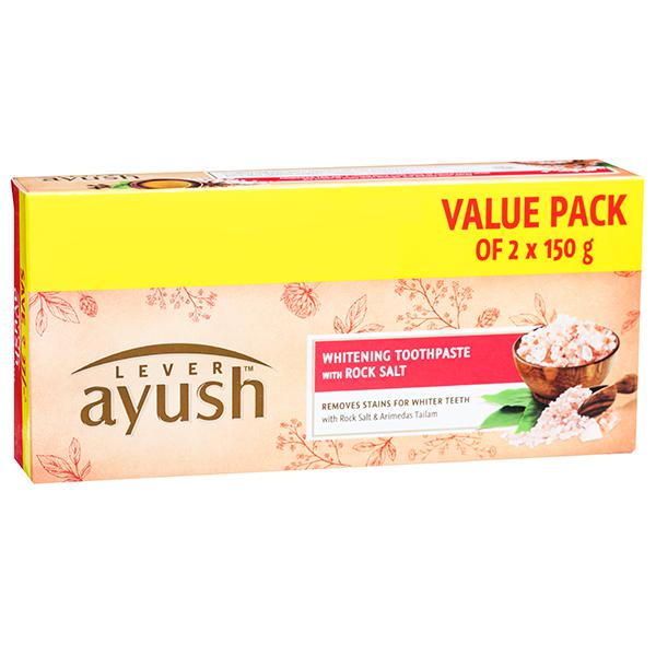 Buy Ayush Whitening Toothpaste With Rock Salt 2 x 150 g Online at the ...