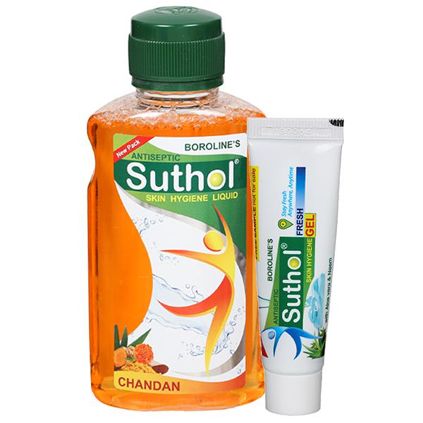 Buy Suthol Antiseptic Skin Hygiene Liquid Chandan (Free Suthol ...