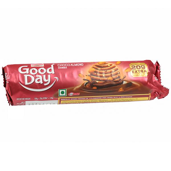 Buy Britannia Good Day Choco Almond Cookies (Free 20 g Extra) 100 g ...