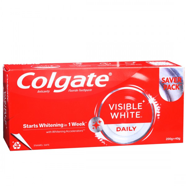 Buy Colgate Visible White Daily Anticavity Toothpaste (Saver Pack) 200 ...