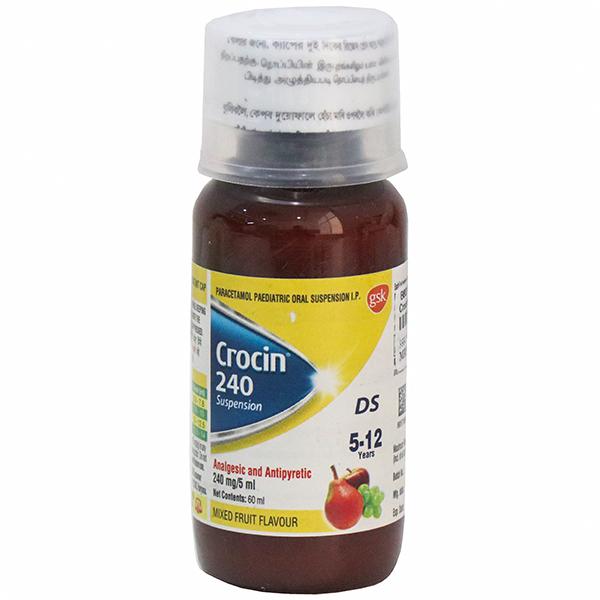 Buy Crocin DS (Mixed Fruit Flavour) Suspension 60 ml Online at the Best ...