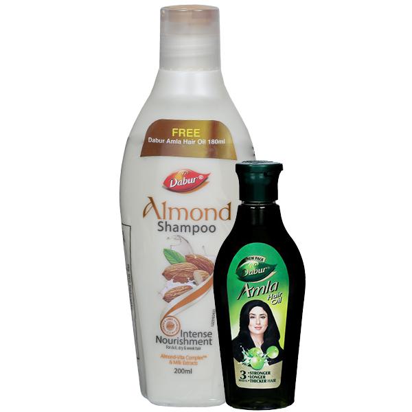 Buy Dabur Almond Shampoo (Free Dabur Amla Hair Oil 180 ml) 200 ml ...