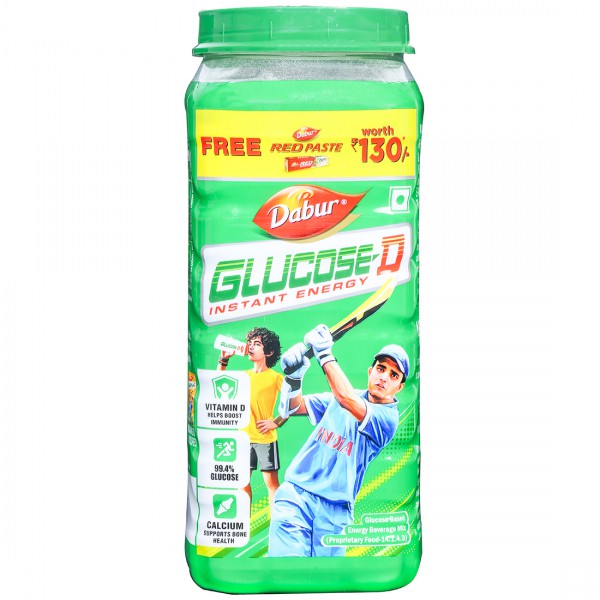 Buy Dabur Glucose D Powder Jar (Free Dabur Red Toothpaste 175 g Worth ...