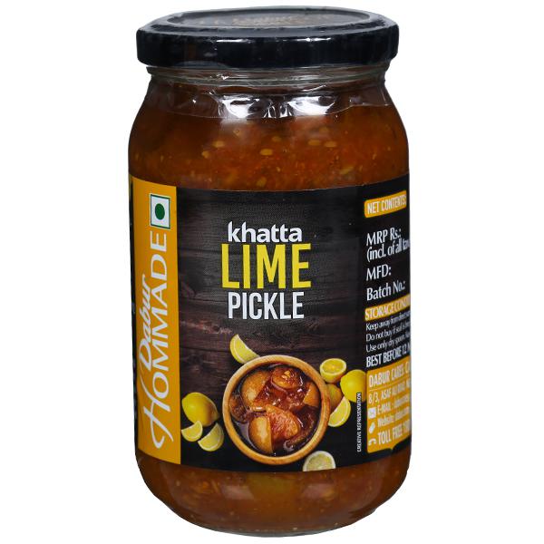 Buy Dabur Hommade Khatta Lime Pickle Jar 400 g Online at the Best Price ...
