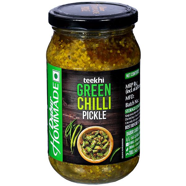 Buy Dabur Hommade Teekhi Green Chilli Pickle Jar 400 g Online at the ...