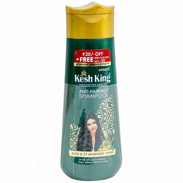 Buy Emami Kesh King Anti Hairfall Shampoo (Free Boroplus Soap 75 g & Rs 30 Off) 200 ml Online ...