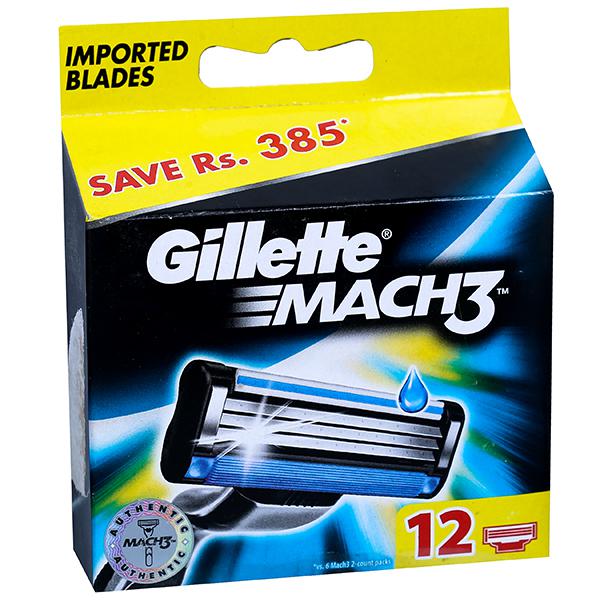Buy Gillette Mach 3 Cartridges (Save Rs. 385) Pack Of 12 Online at the ...