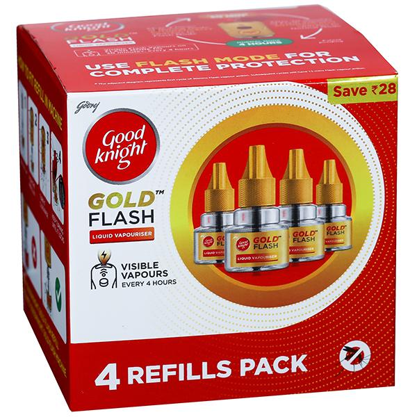 Buy Good Knight Gold Flash Liquid Vapouriser (Save Rs 28) 4 x 45 ml ...