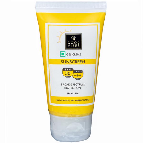 Buy Good Vibes Sunscreen Spf 50 PA+++ Gel Creme 50 g Online at the Best ...