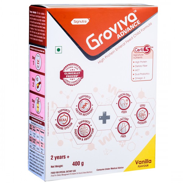 Buy Groviva Advance 2 Years+ Vanilla Flavour Powder 400 g Online at the ...