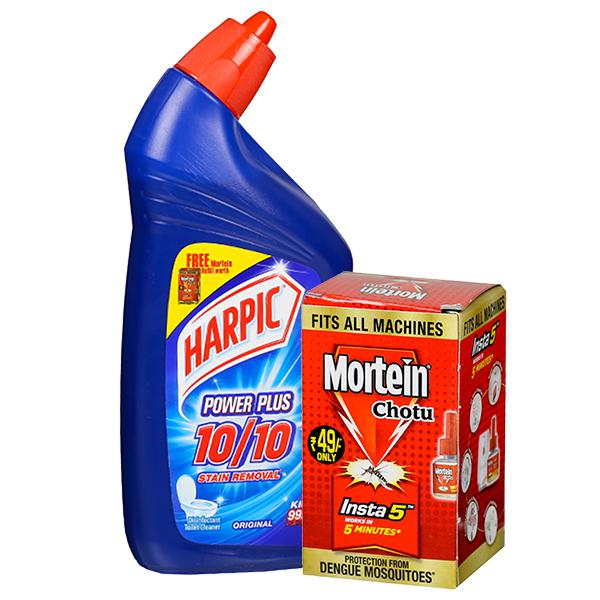 Buy Harpic Power Plus Disinfectant Toilet Cleaner Orange (Free Mortin Liquide 25 ml)) 500 ml ...