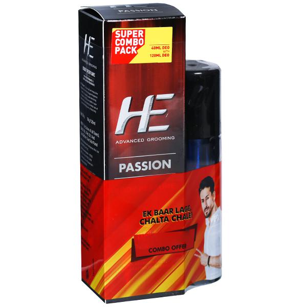 Buy He Advanced Grooming Deodorant Super Combo Pack (He Passion 120 ml ...