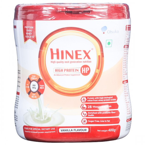 Buy Hinex HP Vanilla Flavour Sugar Free Protein Powder Jar 400 g Online ...