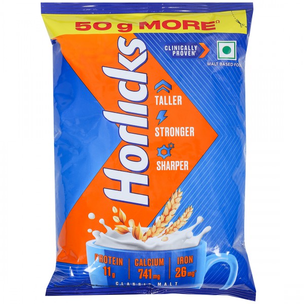 Buy Horlicks Classic Malt Powder Pouch (50 g More) 500 g Online at the ...