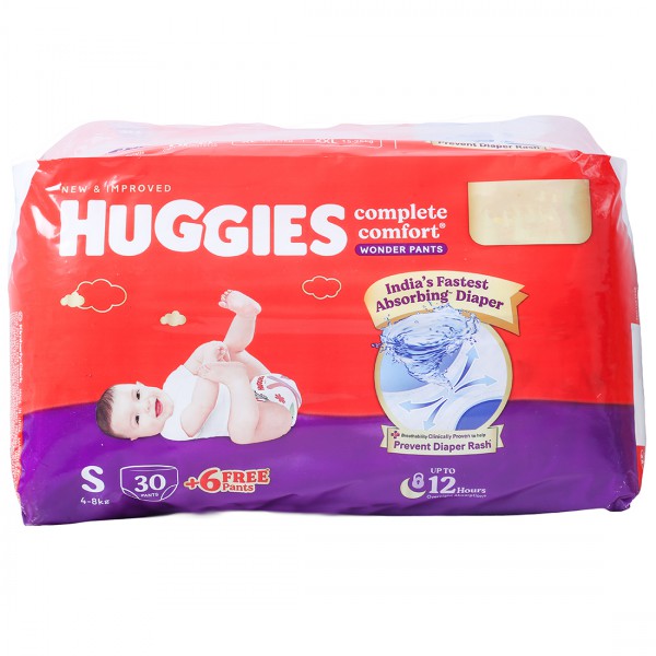 Buy Huggies Wonder Pants Complete Comfort S (4-8 Kg) (Free 6 Pants ...
