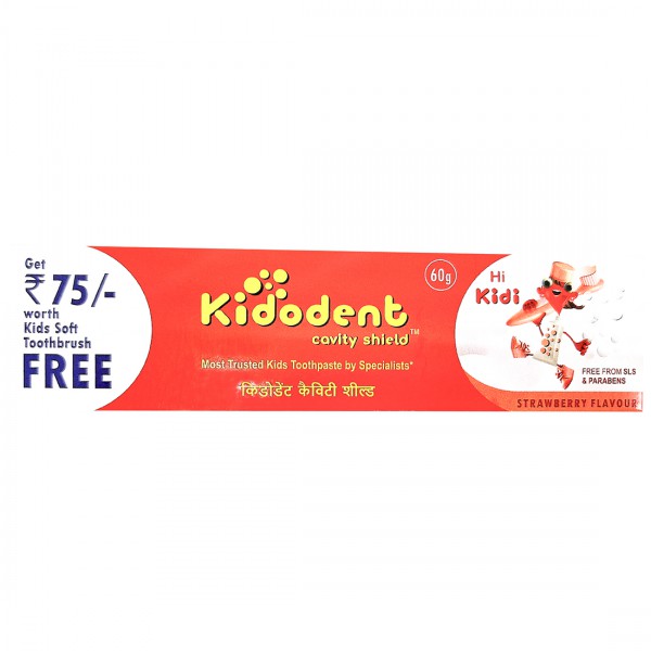 Buy Kidodent Cavity Shield Strawberry Flavour Toothpaste (Free Kids ...
