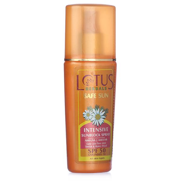 Buy Lotus Herbals Safe Sun Spf 50 Intensive Sunblock Spray 80 ml Online ...