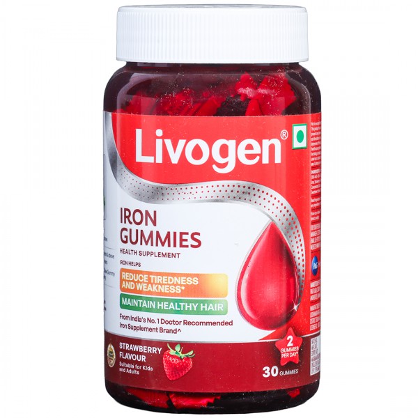 Buy Livogen Iron Strawberry Flavour 30 Gummies Online at the Best Price ...