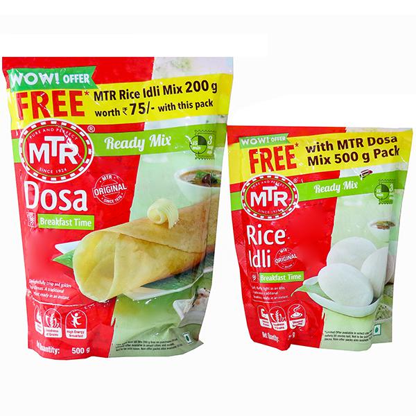 Buy MTR Dosa Ready Mix Breakfast Time (Free MTR Rice Idli Mix 200 g ...