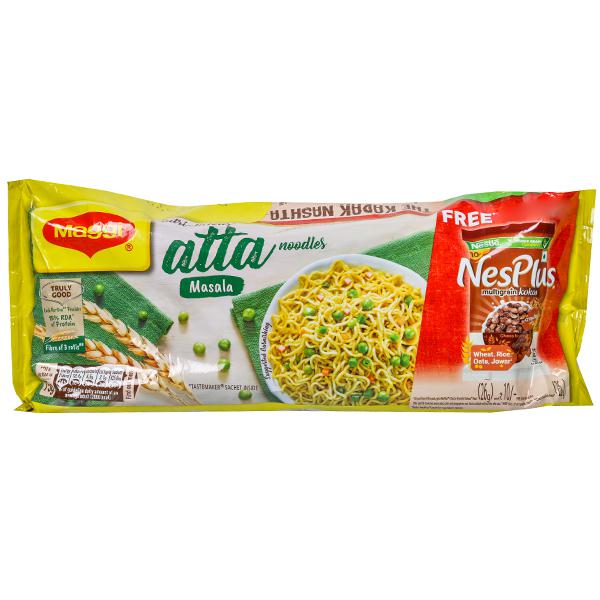 Buy Maggi Masala Atta Noodles (Free Nestle NesPlus Multigrain Kokos ...