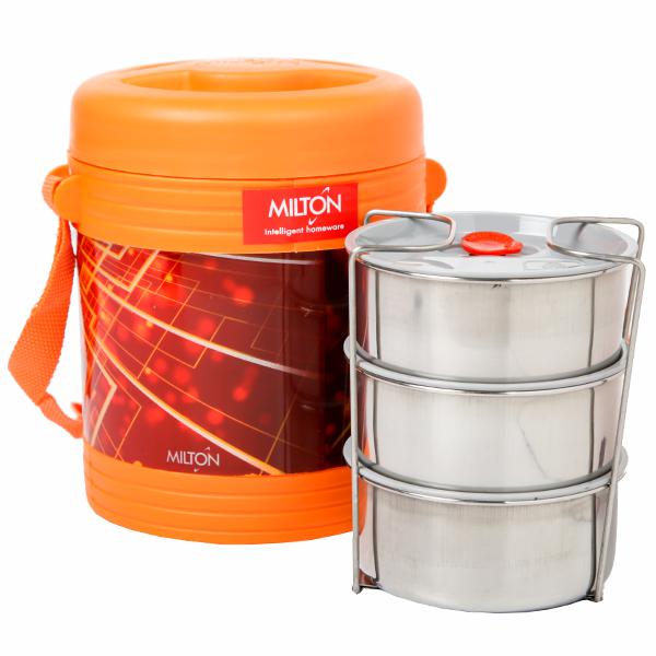 Buy Milton Vector Deluxe 3 Insulated Tiffin Box Orange Online at the ...