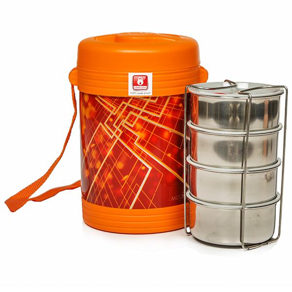 Buy Milton Vector Deluxe 4 Insulated Tiffin Box Orange Online at the ...