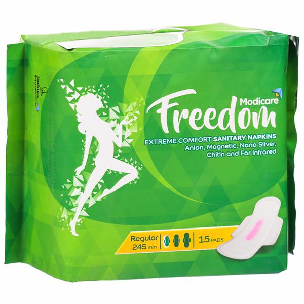 Buy Modicare Freedom Regular Wings Sanitary Pads Pack Of 15 Online at ...