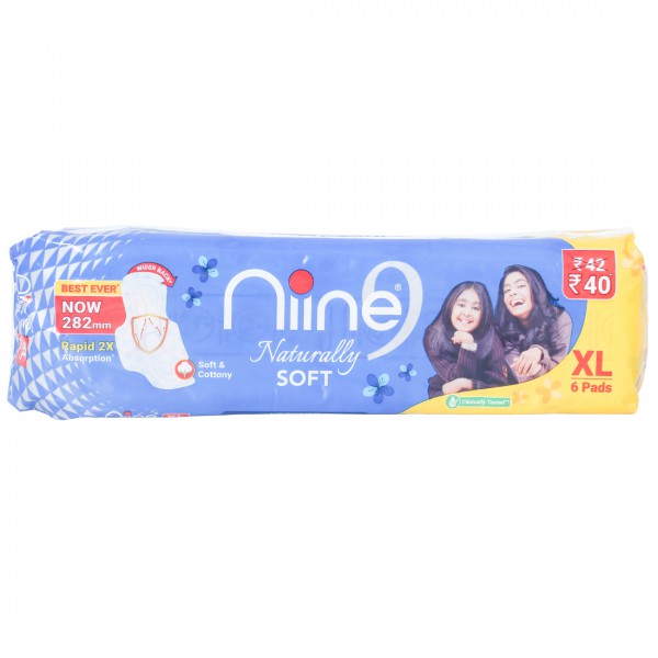 Buy Niine Naturally Soft XL with Wings Sanitary Pads (Rs. 2 Off) Pack ...