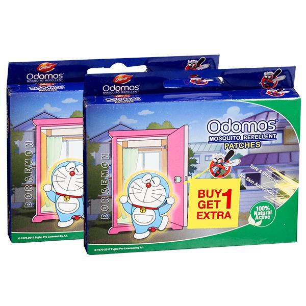 Buy Odomos Mosquito Repellent Patches Doraemon (Buy 1 Get 1 Free) Pack ...