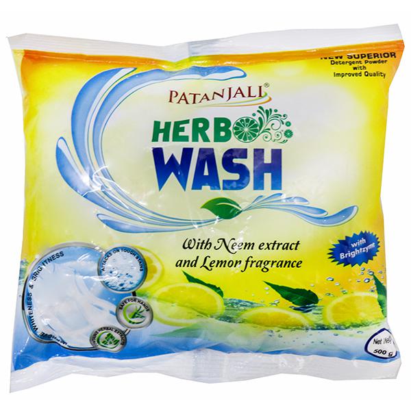 Buy Patanjali Herbo Wash With Neem And Lemon Fragrance Powder 500 g ...