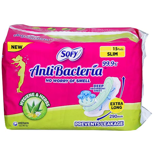 Buy Sofy Anti Bacteria Extra Long Slim Sanitary Pads Pack Of 15 Online ...