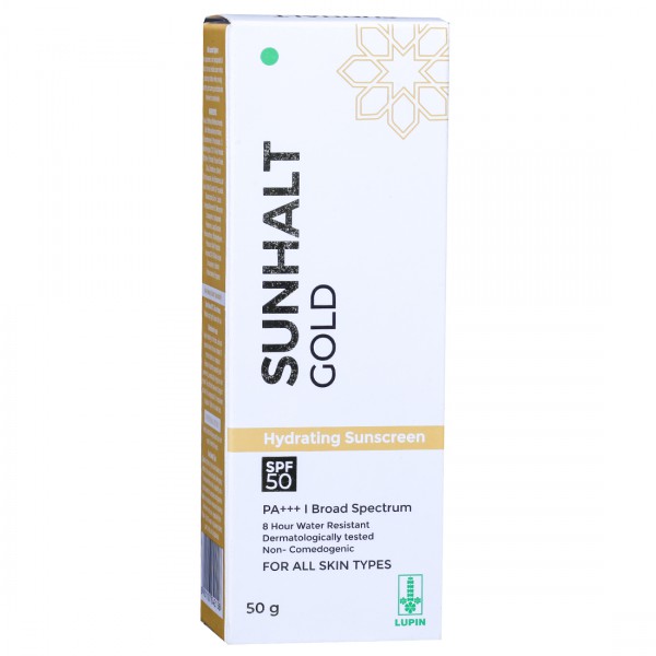 Buy Sunhalt Gold SPF 50 PA+++ Hydrating Sunscreen 50 g Online at the ...