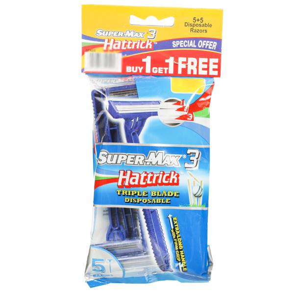 Buy Supermax 3 (Hattrick) Triple Blade Disposable Razor (Buy 1 Get 1 ...