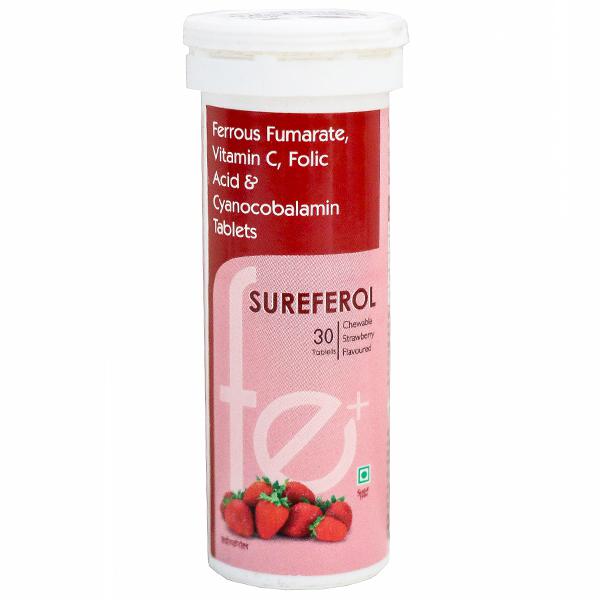 Buy Sureferol Chewable Strawberry Flavour 30 Tablets Online at the Best ...
