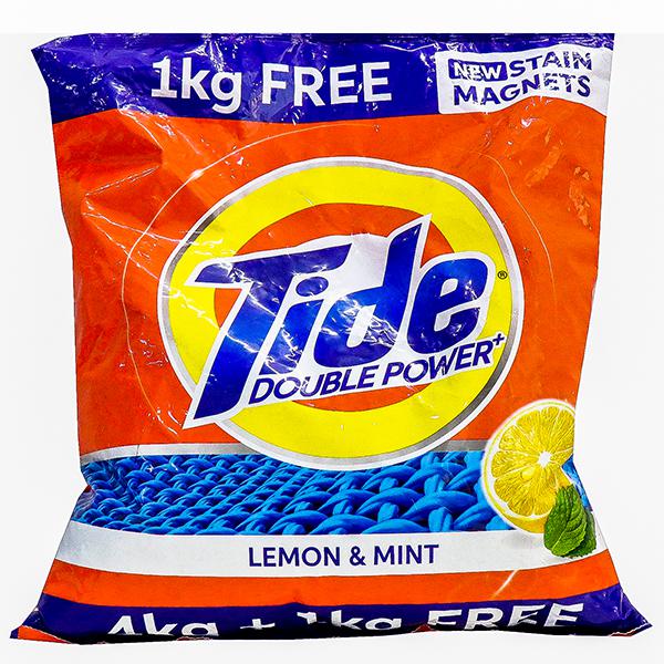 Buy Tide + Double Power Detergent Lemon & Mint (Free 1 kg) 4 kg Online ...