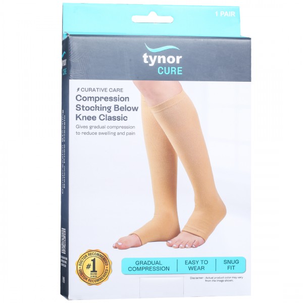 Buy Tynor Cure Compression Stockings Below Knee Classic XL Pack Of 2 ...