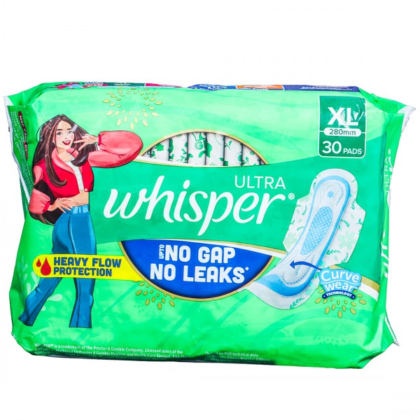 Buy Whisper Ultra Upto No Gap No Leaks XL Wings Sanitary Pads Pack Of ...